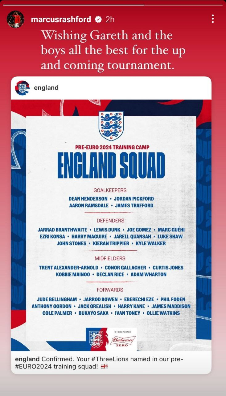 Marcus Rashford reacts to England squad snub ahead of EURO 2024